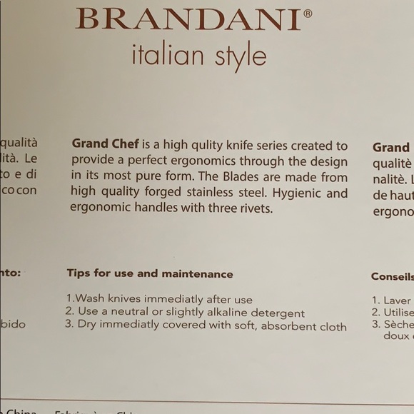BRANDANI | Kitchen | Brand New Brandani Italian Style Knife Set | Poshmark